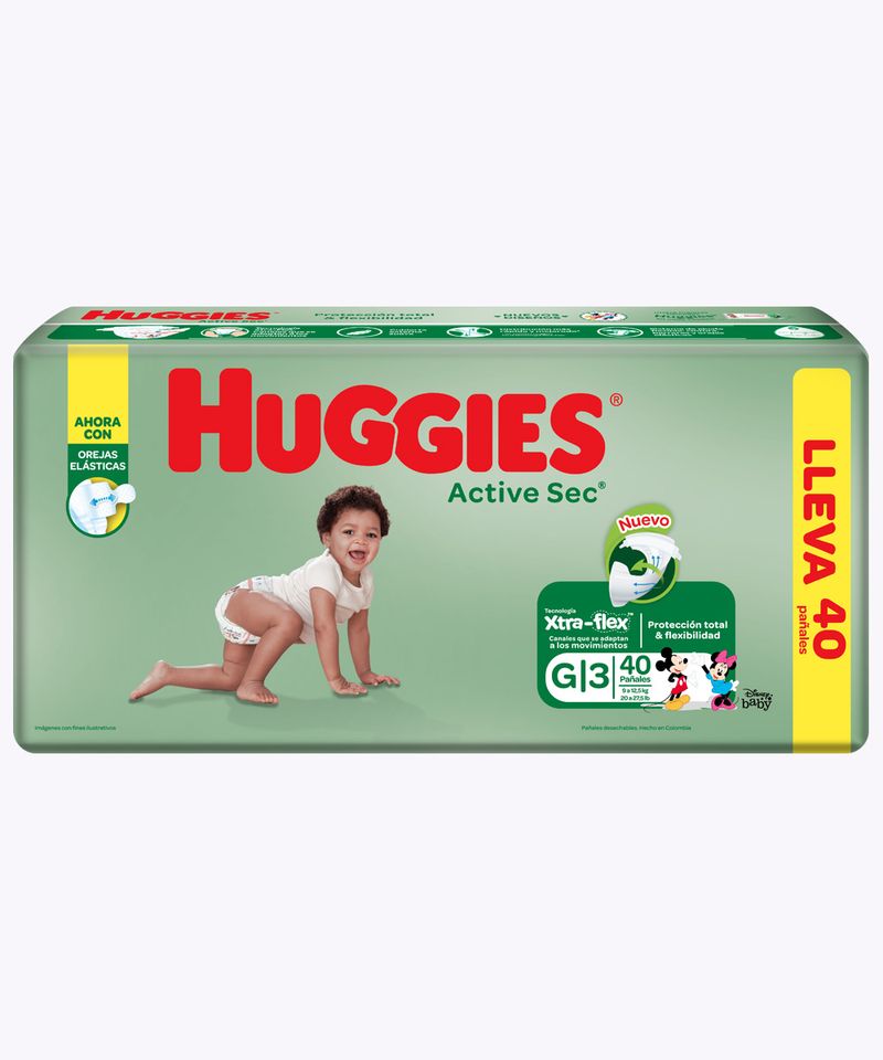 Huggies Active Sec G 40 - D`bebés
