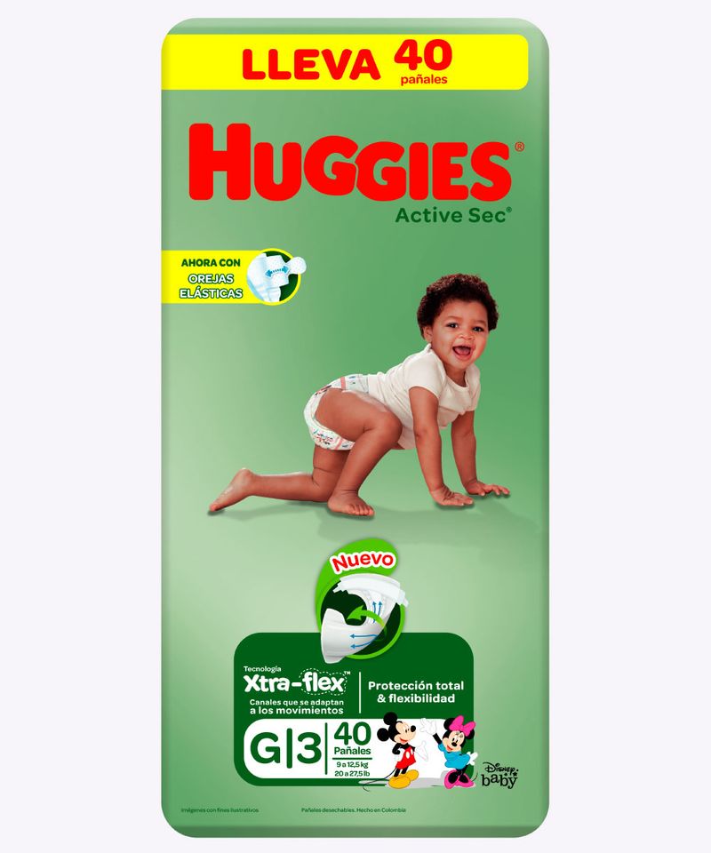 Huggies Active Sec G 40 - D`bebés