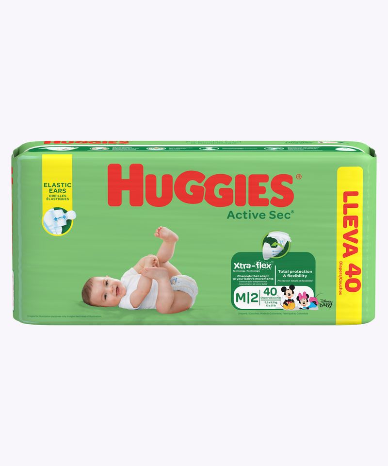 Huggies Active Sec M 40 - D`bebés