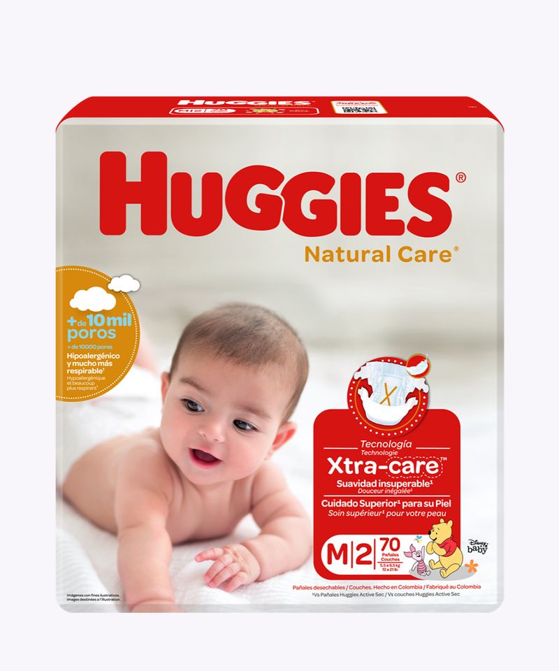 Huggies Natural Care Cotton Unisex M 70 - D`bebés